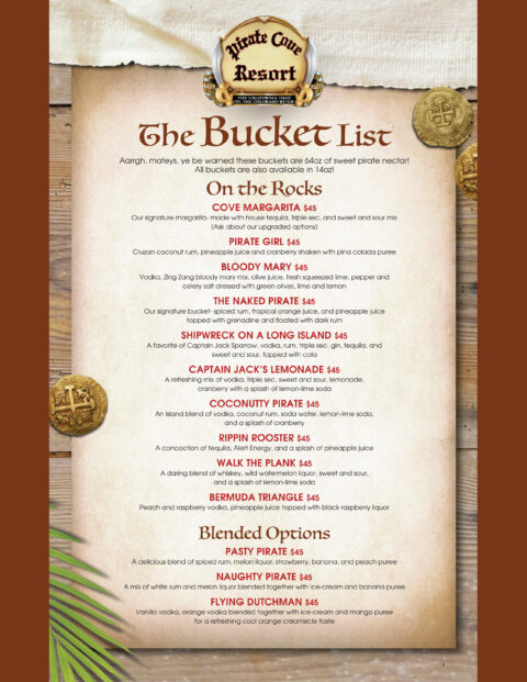 Restaurant & Menu - Pirate Cove Resort